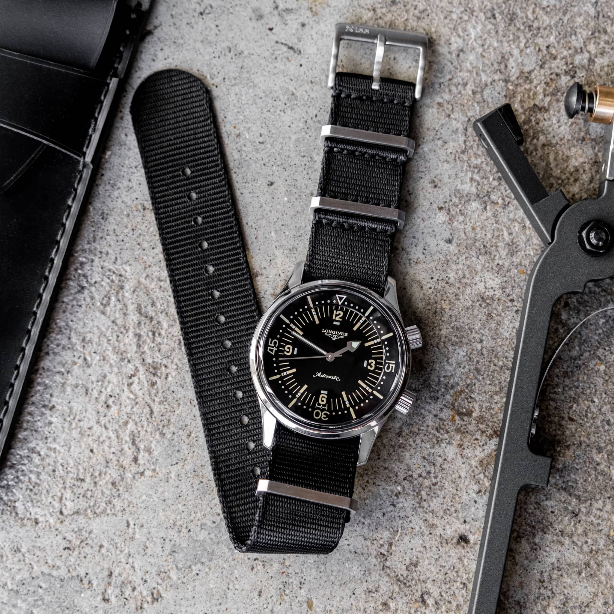 Black Nylon Military Watch Strap