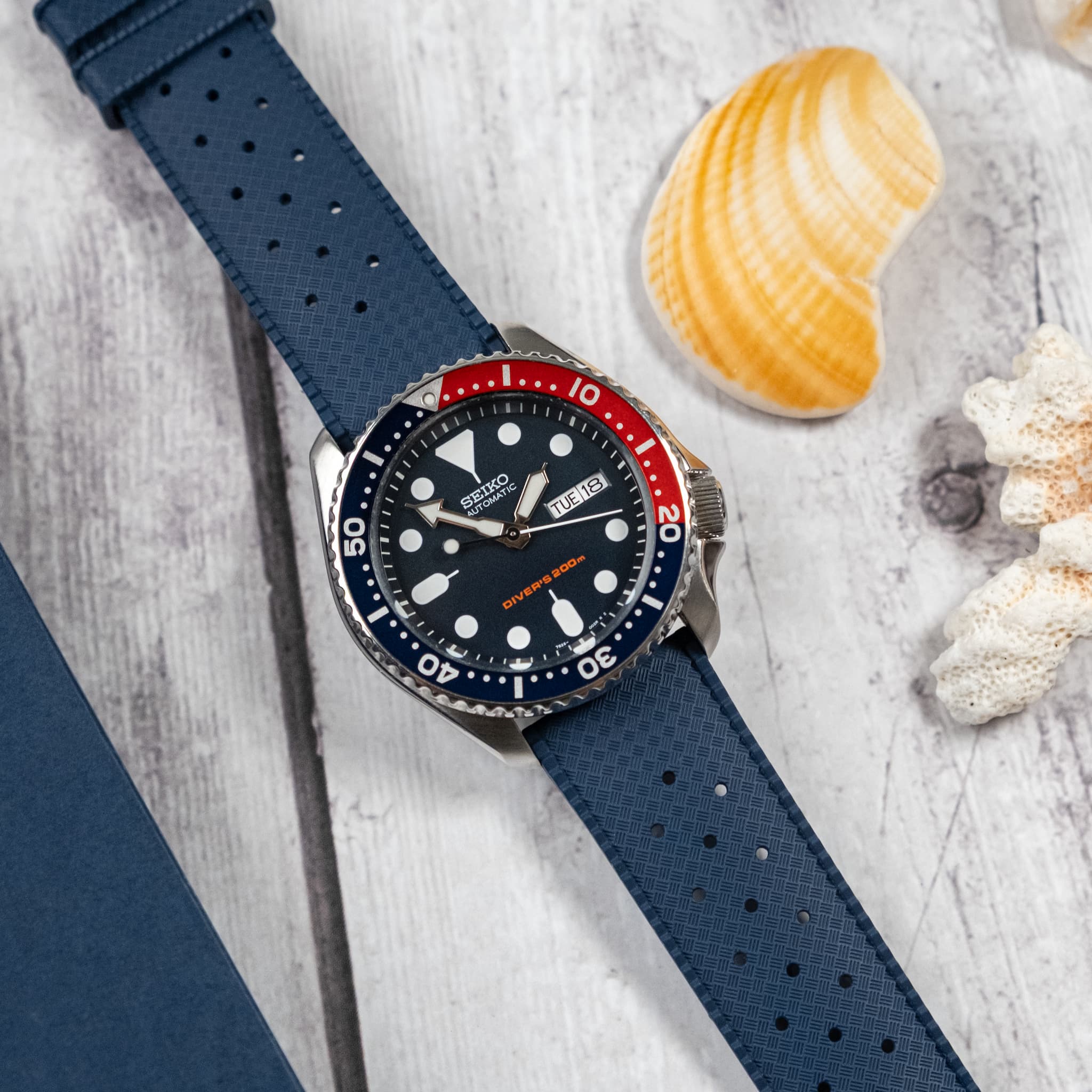 Blue Tropical Rubber Strap