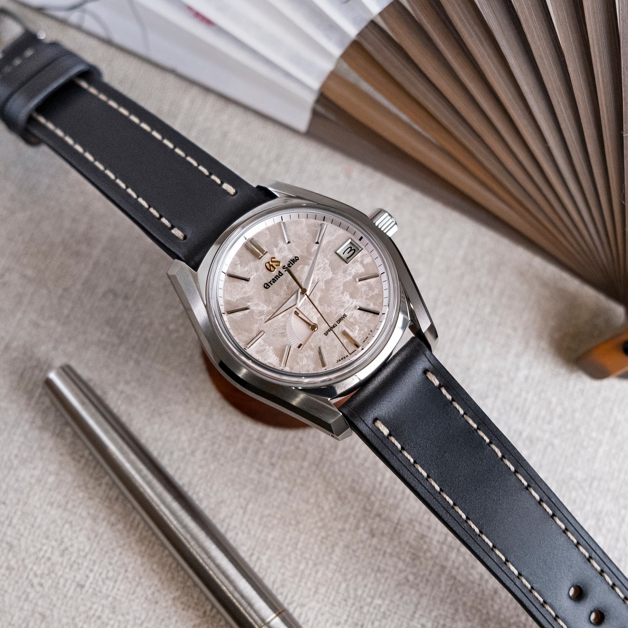 Full-Stitch Petrol Blue Shell Cordovan Leather Watch Strap