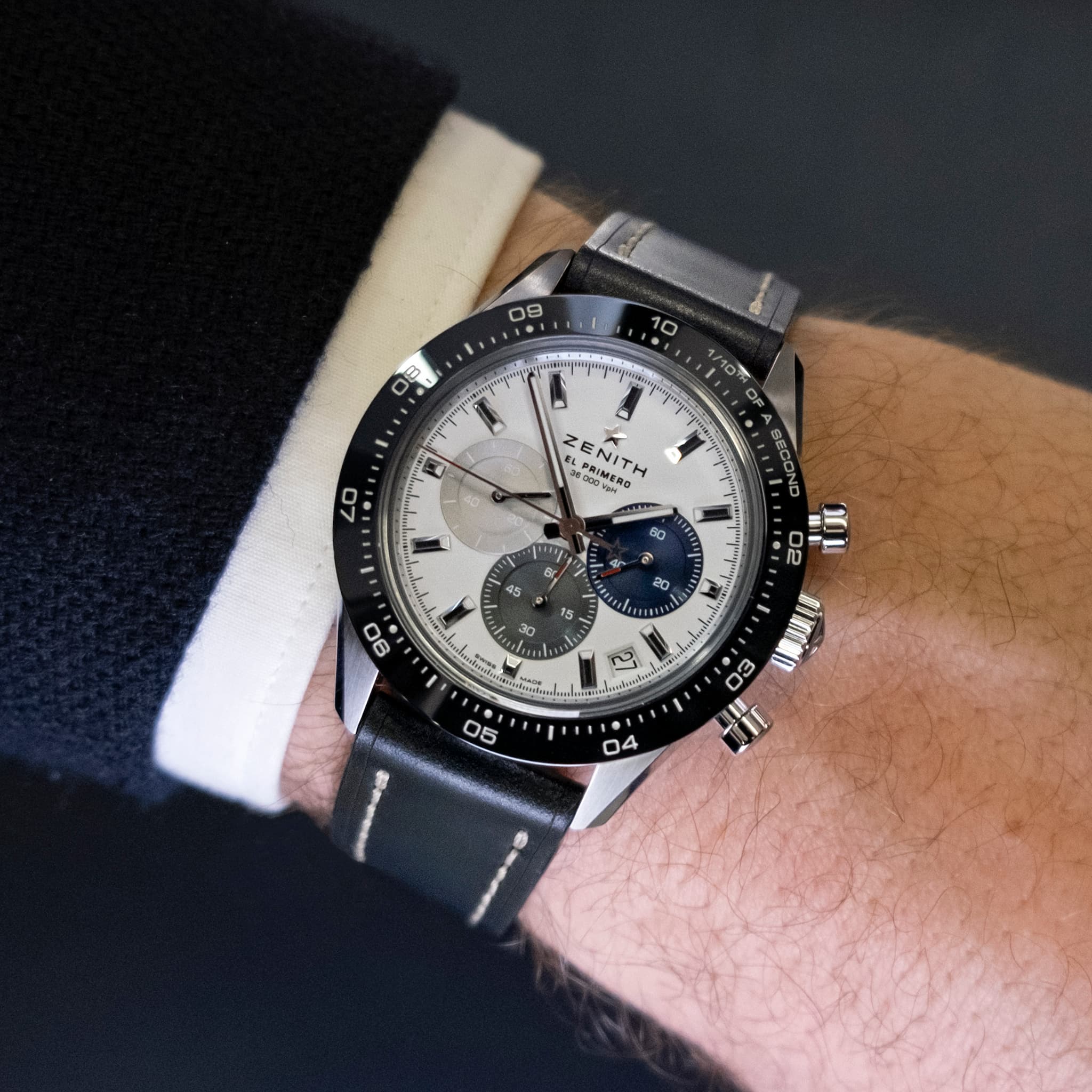 Full-Stitch Petrol Blue Shell Cordovan Leather Watch Strap