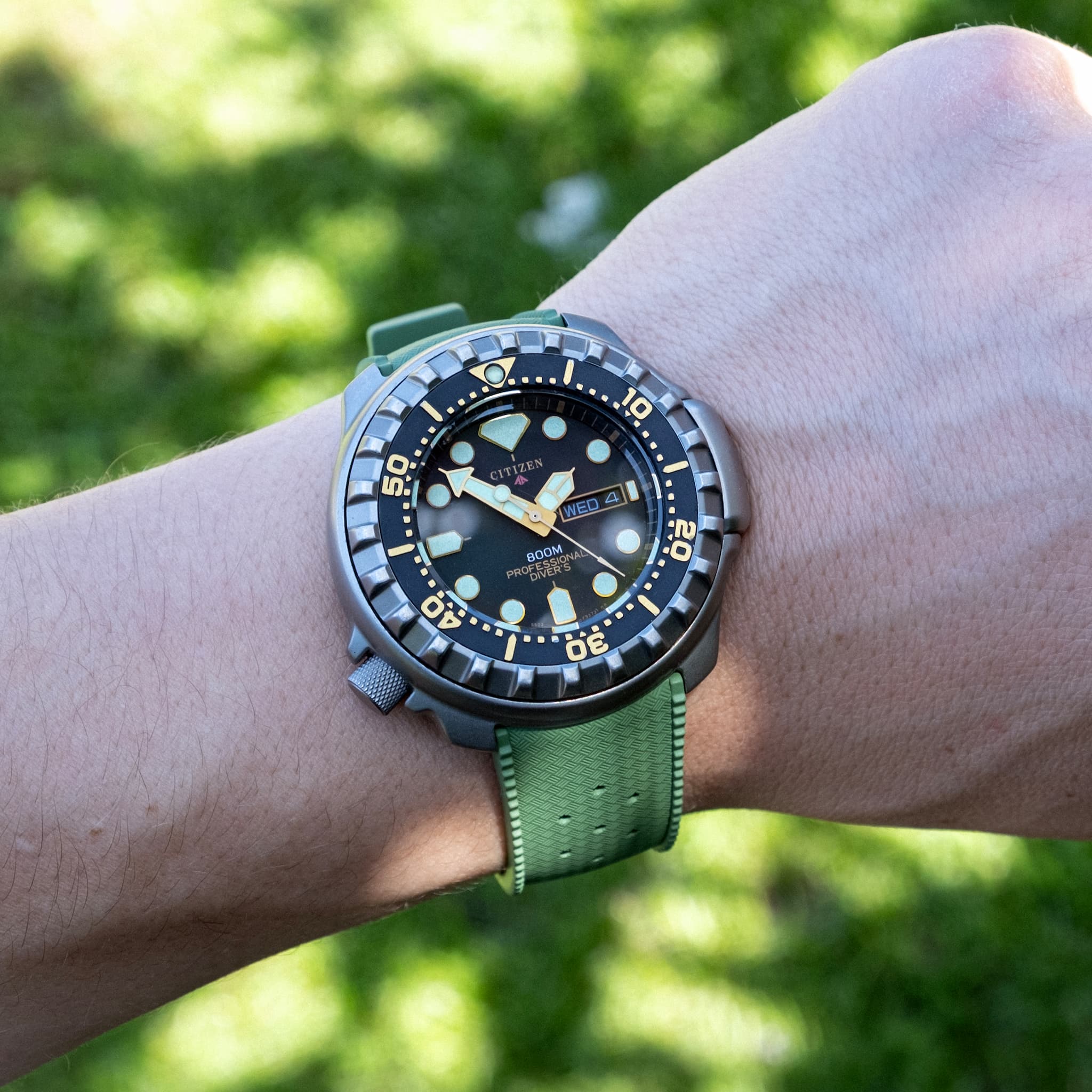 Green Tropical Rubber Strap