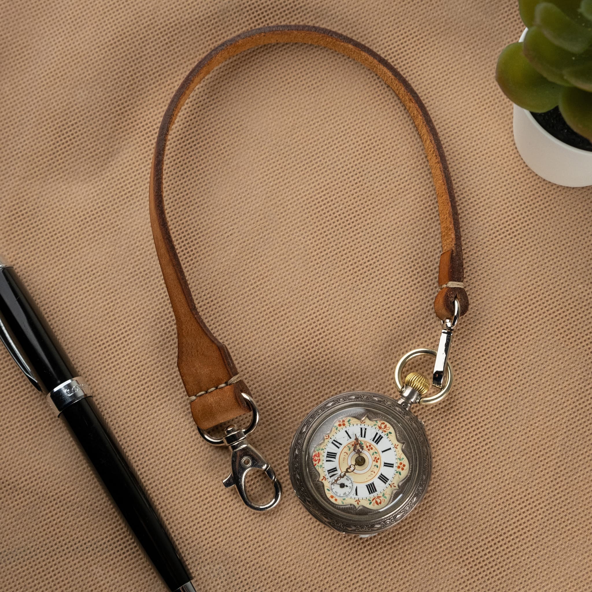 Pocket Watch Leather Strap