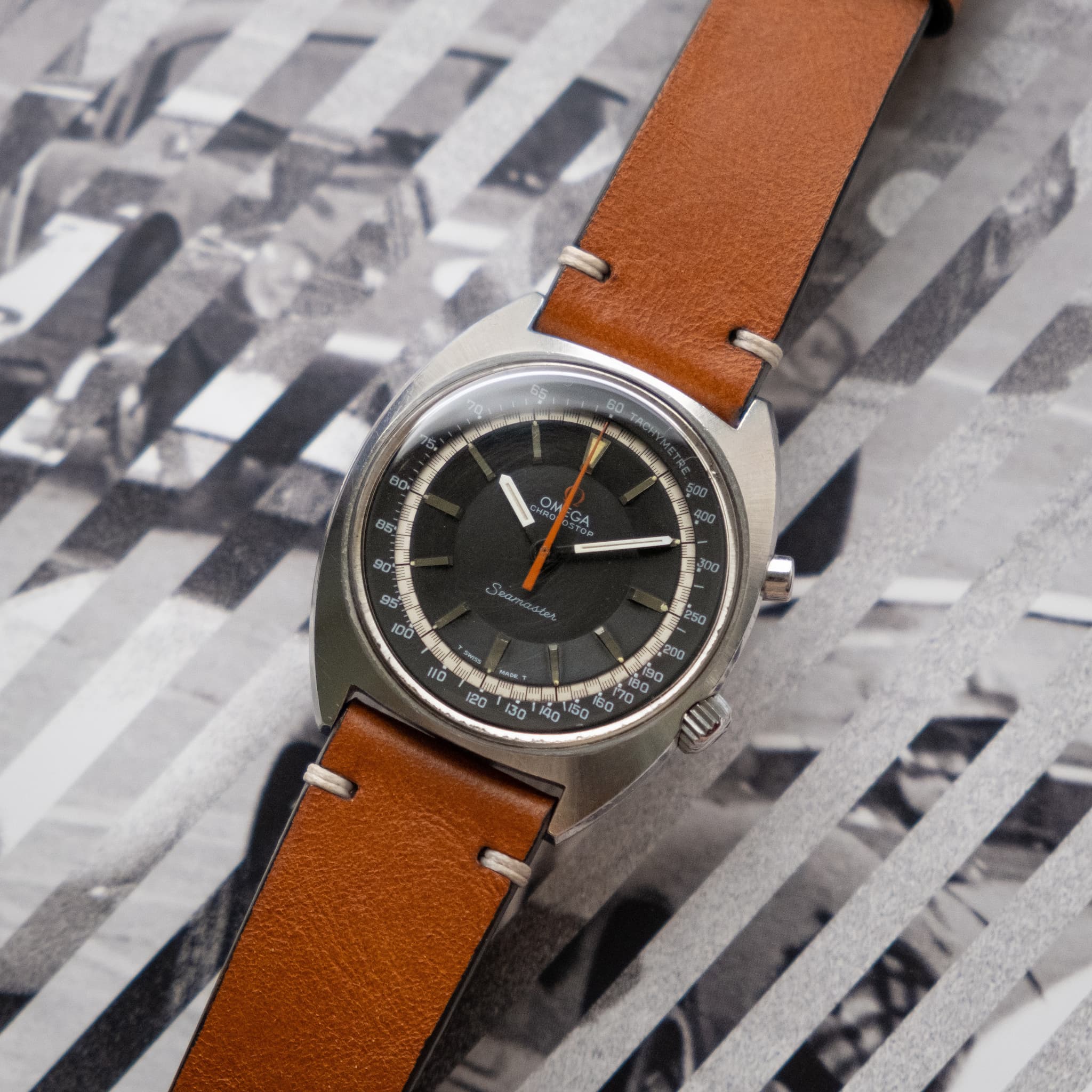 Two-Stitch Honey Leather Watch Strap