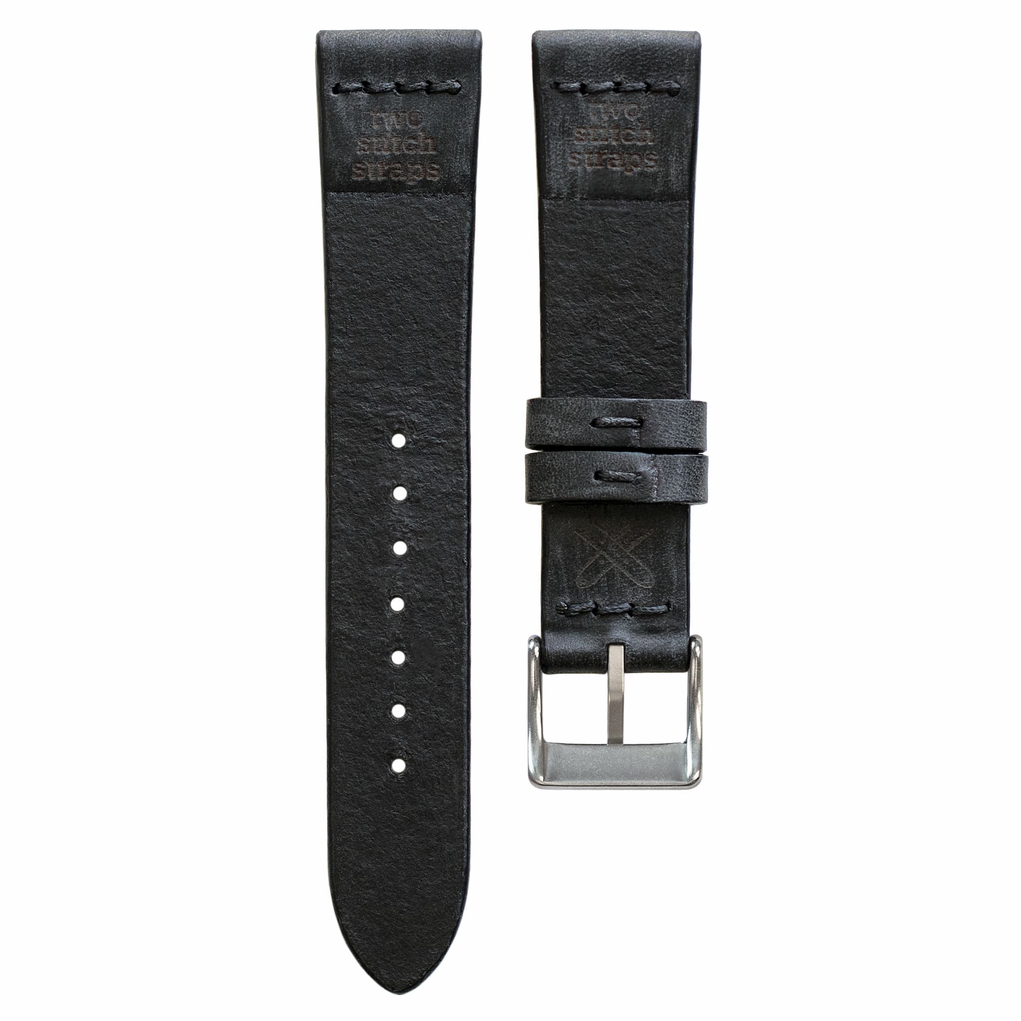 Cross-Stitch Coal Leather Watch Strap