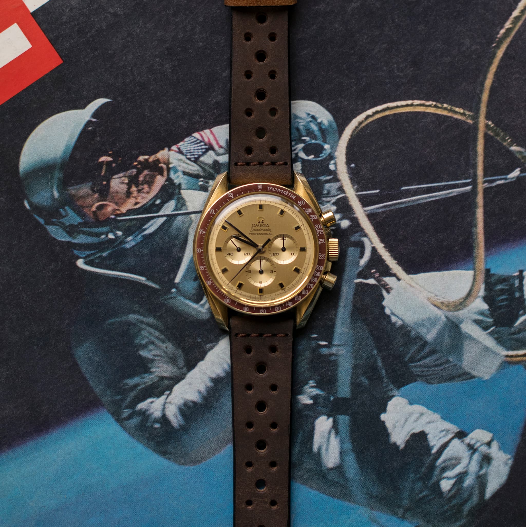 Cross-Stitch Racing Coffee Leather Watch Strap