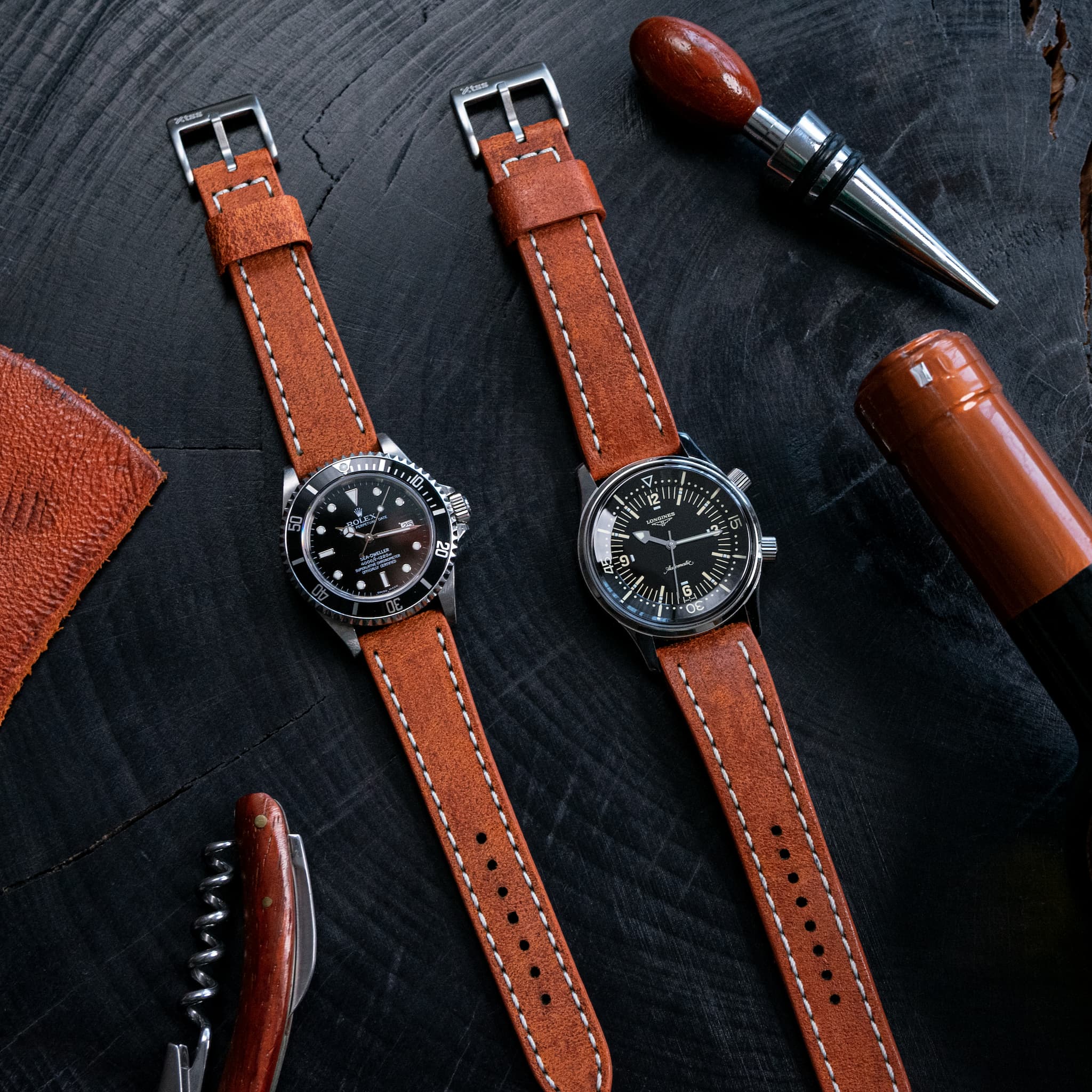 Full-Stitch Diablo Distressed Watch Strap