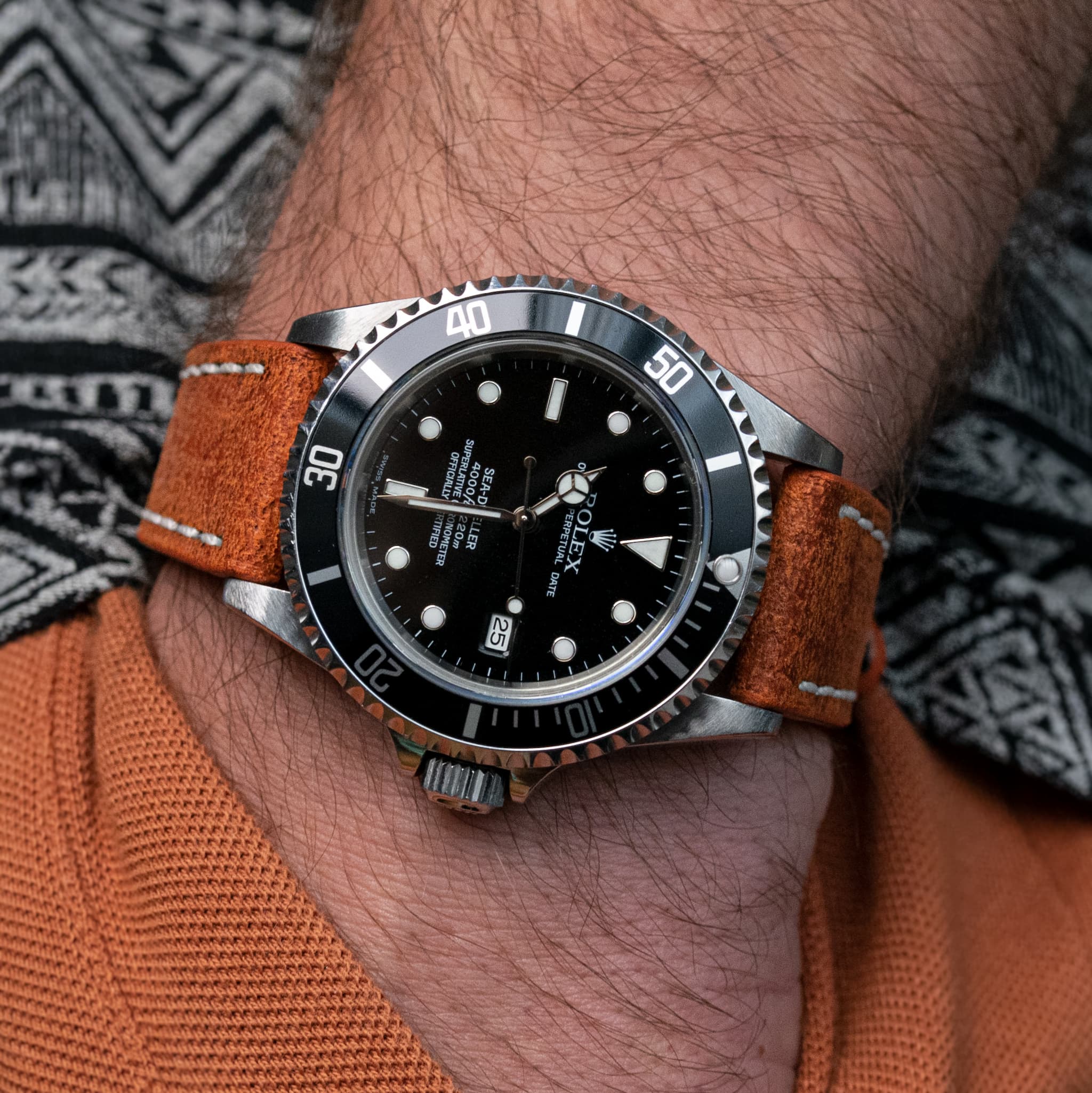 Full-Stitch Diablo Distressed Watch Strap