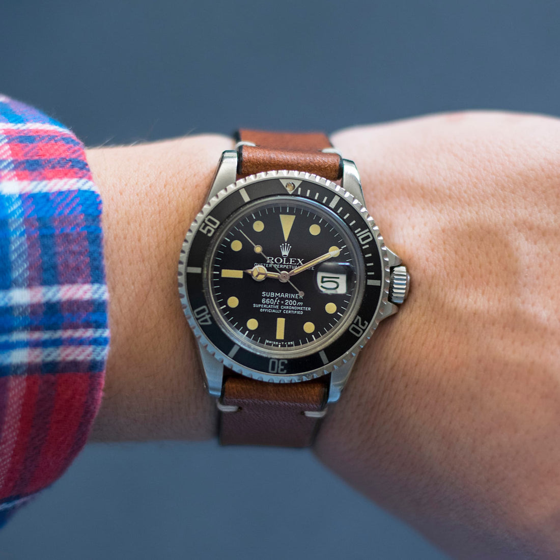 Two-Stitch Honey Leather Watch Strap